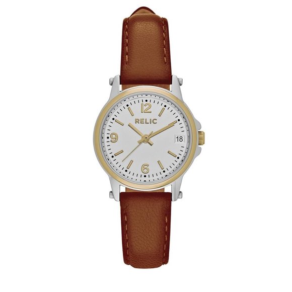 Relic | Accessories | Womens Relic By Fossil Matilda Brown Strap Watch ...